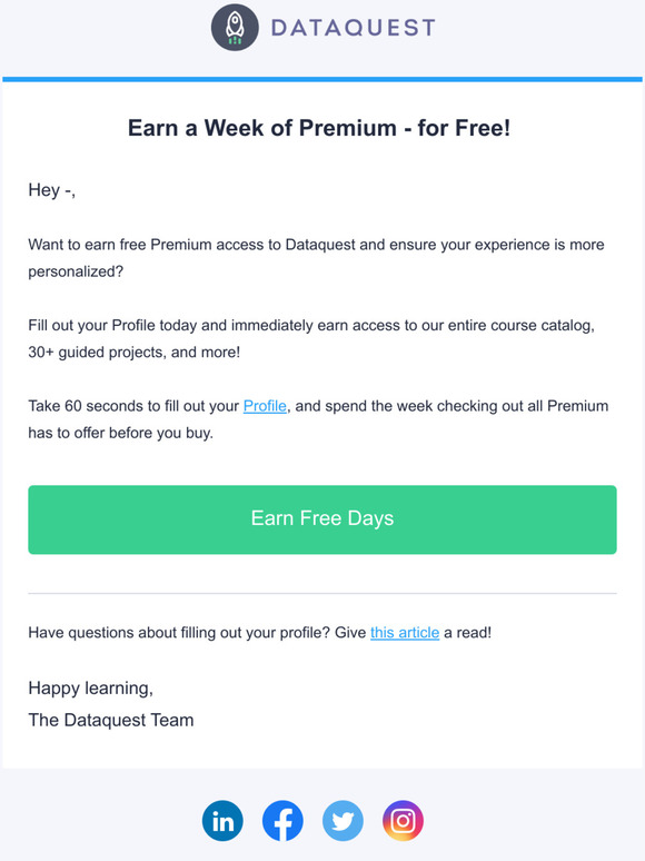 Dataquest: Earn Free Dataquest Premium! | Milled