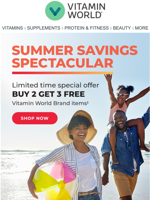 Vitamin World: Buy 2 Get 3 Free on All Your Vitamin World Favorites ...