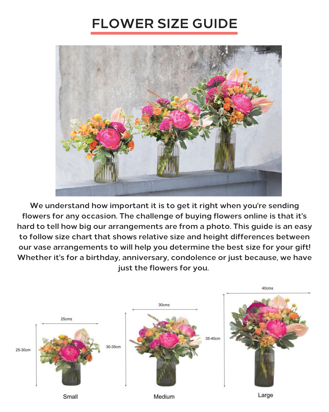 BYDEAU: Flower Size Guide | Milled