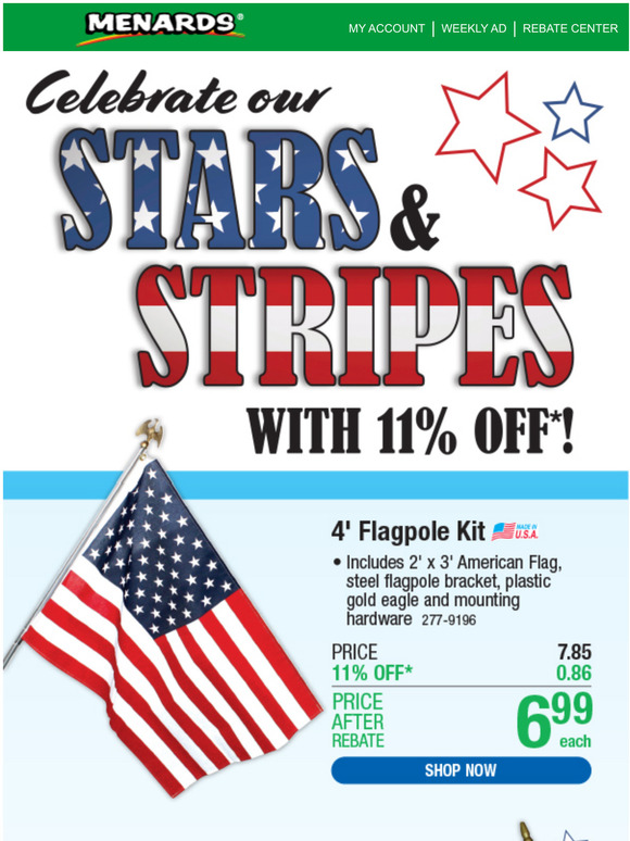 Menards: Celebrate Our Stars & Stripes With 11% OFF*! | Milled