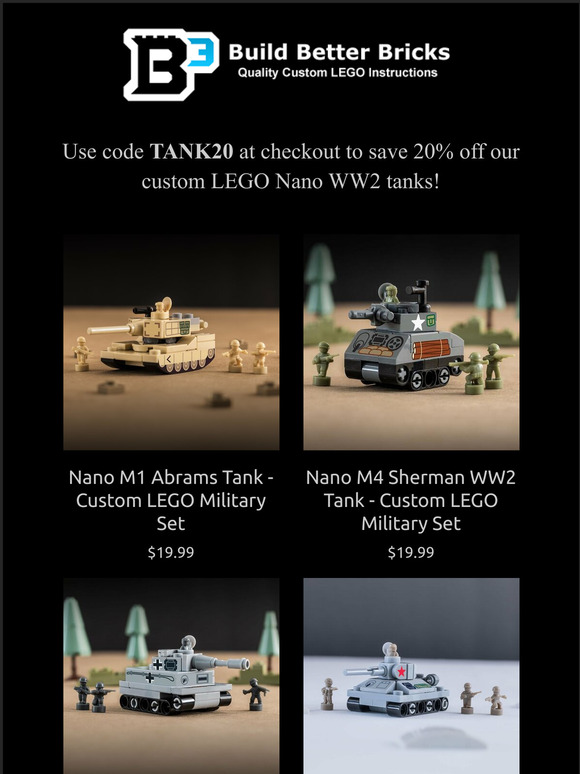 Build Better Bricks: Save 20% on all our custom LEGO WW2 Nano Tanks ...
