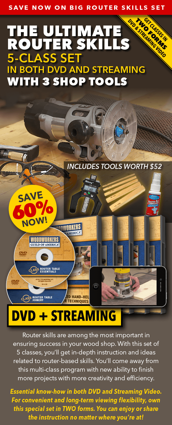 Woodworkers Guild of America: Get the Ultimate Router skills 5-Class ...