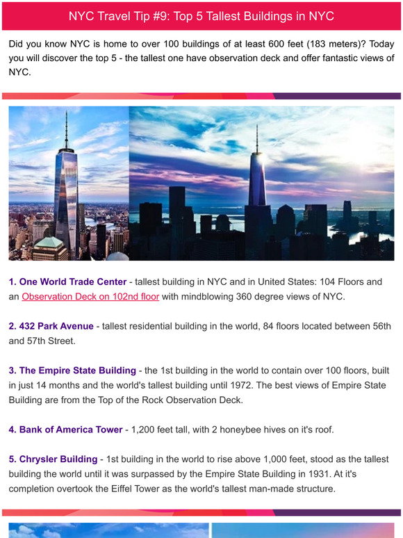 Sightseeing Pass: Top 5 Tallest Buildings in NYC | Milled
