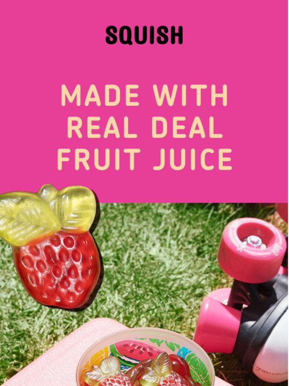 SQUISH Candy: Gummies bursting with real fruit juice | Milled