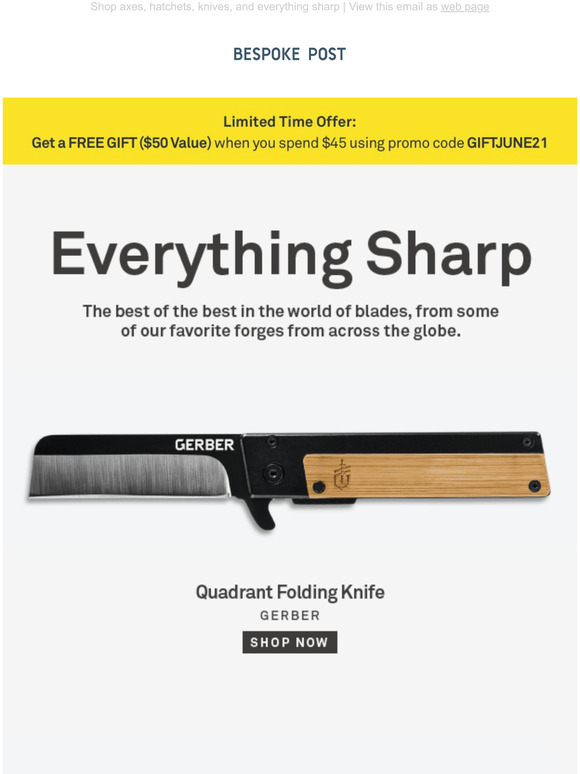 Bespoke Post: Caution: Sharp Objects Inside | Milled