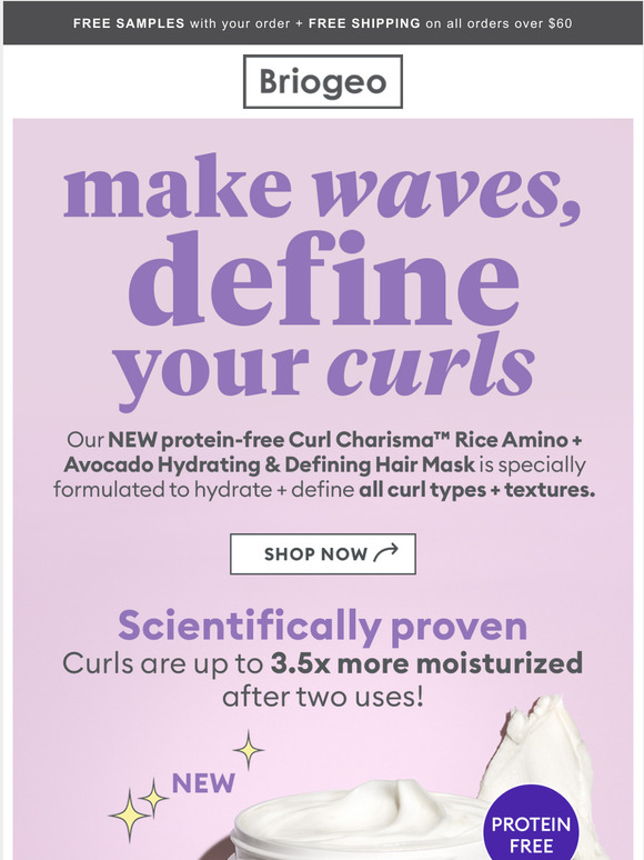 Briogeo: Try our NEW curl cult-fave: Curl Charisma Hydrating & Defining ...