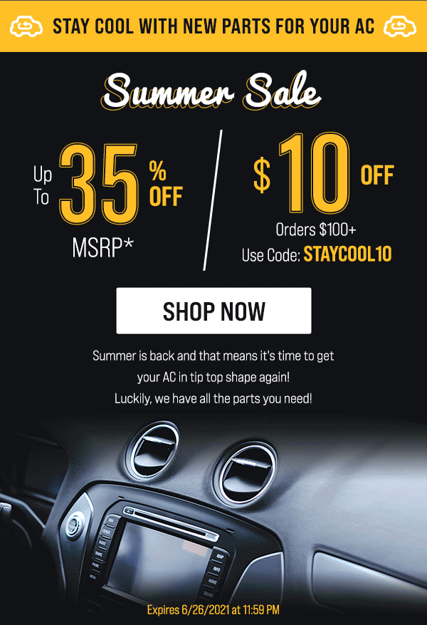 BuyAutoParts: Summer Auto Parts Sale Starts In 3...2...1! | Milled