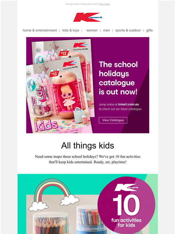 Kmart: Our School Holidays catalogue is out now! | Milled