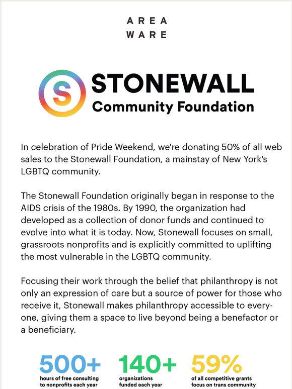 Areaware: Celebrating Pride with The Stonewall Community Foundation ...