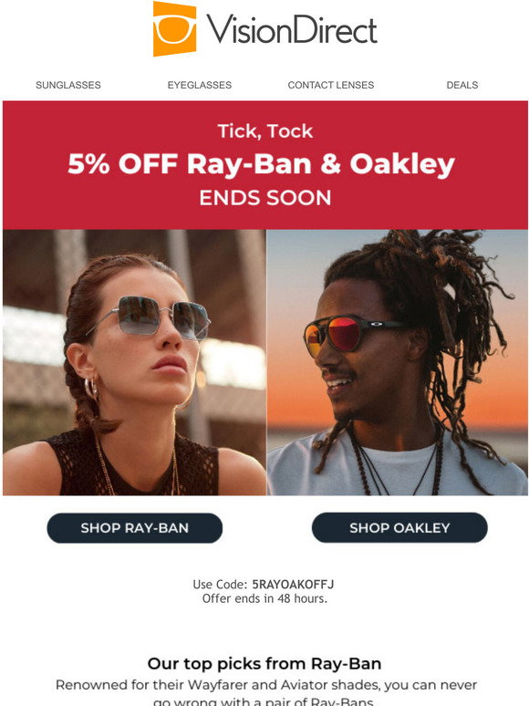 Vision Direct: Ray-ban & Oakley shades and specs, at prices you'll love ...