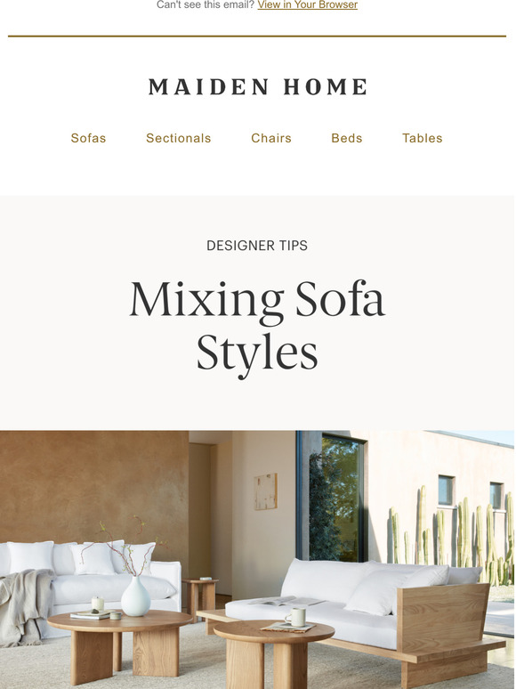 Maiden Home: Guide to Mixing Sofa Styles | Milled