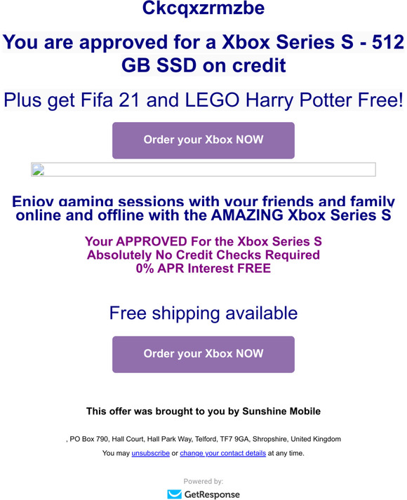 Sunshine Mobile: -confirm your Xbox Series S order | Milled