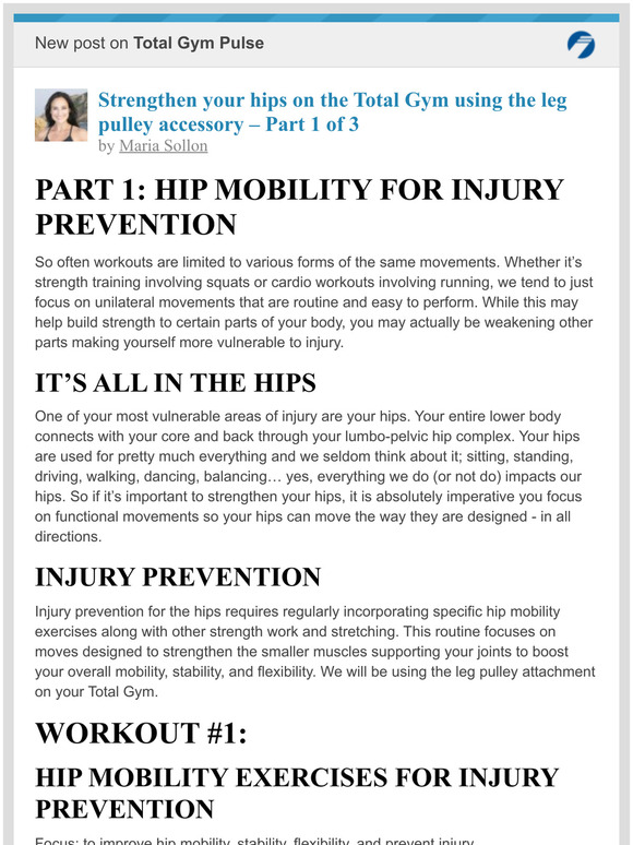 totalgymdirect.com: [New post] Strengthen your hips on the Total Gym ...