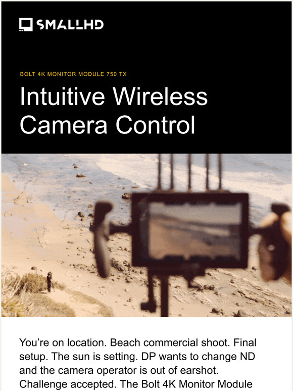 smallHD: Wireless Camera Control is here with the new Bolt 4K Monitor ...