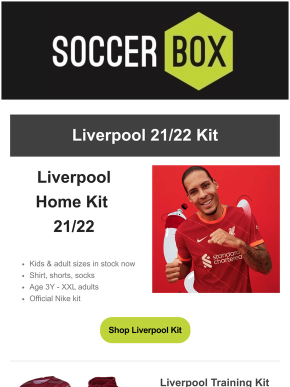 Soccer Box: Liverpool 21/22 Home Kit Now In Stock | Milled
