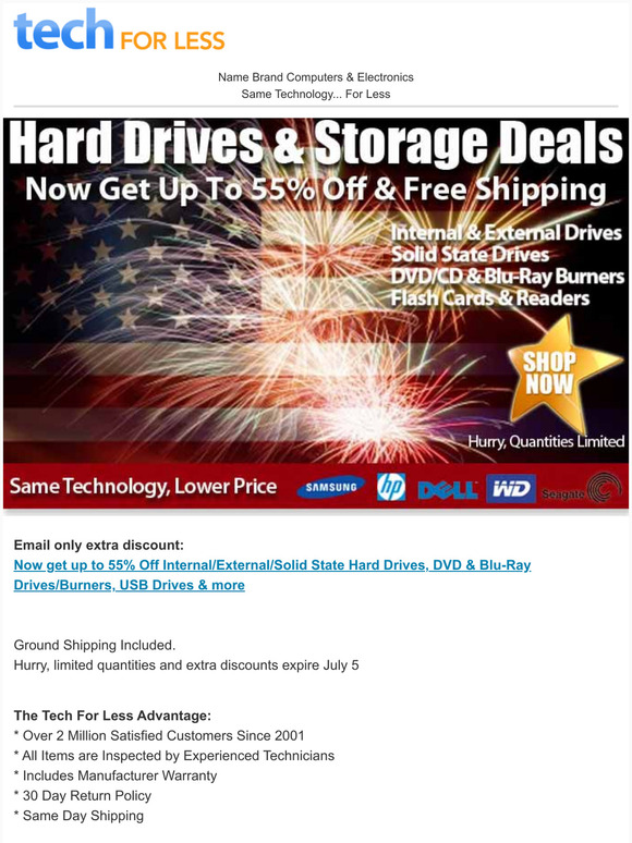 Tech For Less: We'd like to thank you, -| up to 55% off ahead | Milled