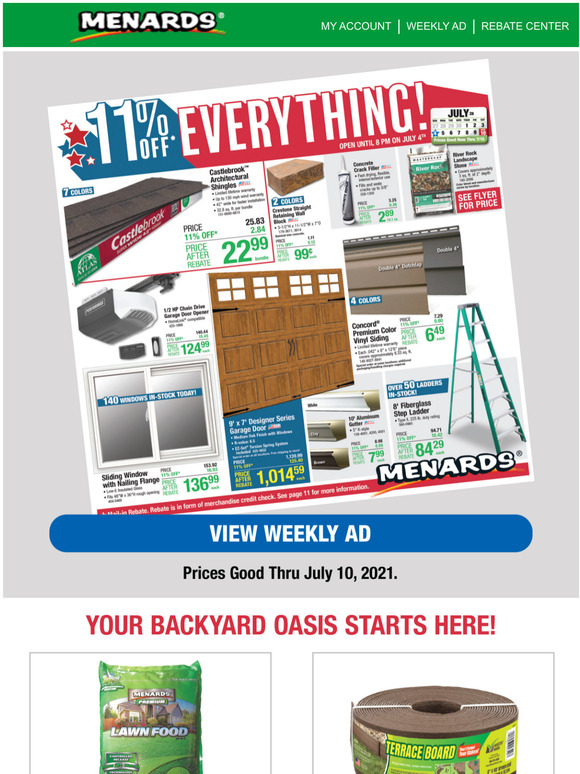 Menards: Beat The Heat With 11% OFF* Everything! | Milled