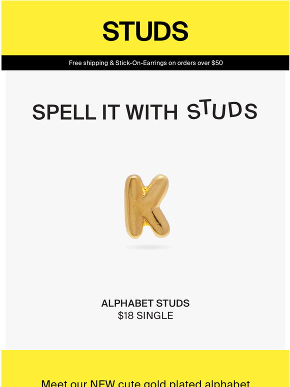 Studs: NEW! Introducing: SPELL IT WITH STUDS | Milled