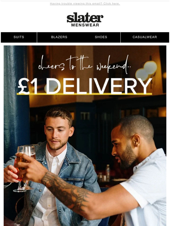 Slaters Menswear: 1 Delivery On All Orders This Weekend! | Milled