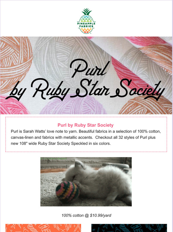 Pineapple Fabrics: Ruby Star Society's Purl | Milled