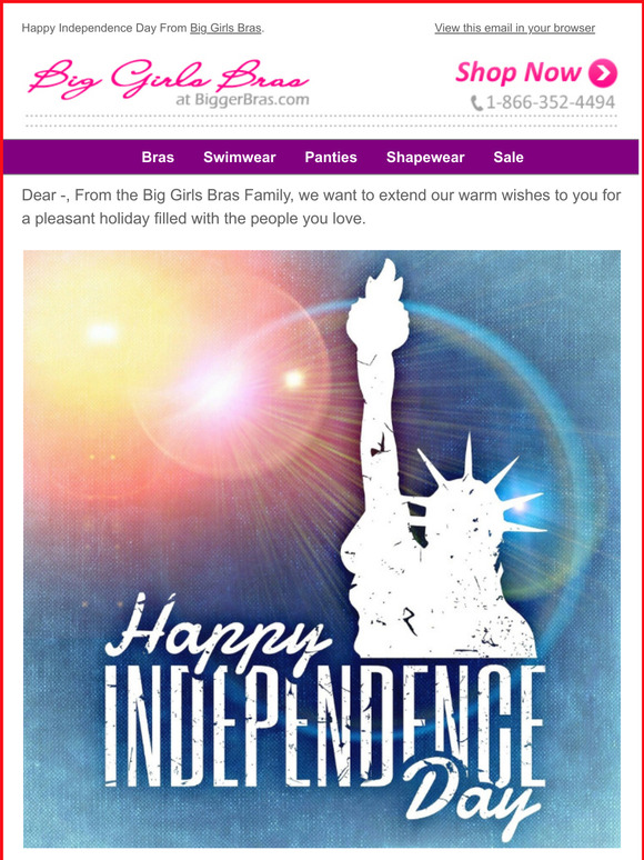 Big Girls Bras: Happy Independence Day!! | Milled