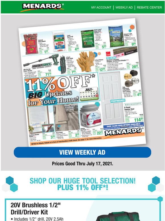 Menards: Shop Our Huge Selection + 11% OFF*! | Milled