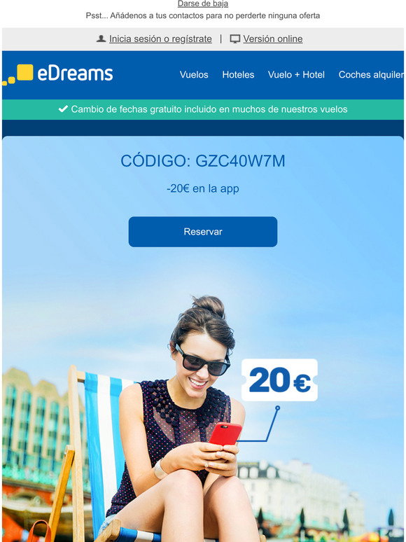 eDreams: LTIMA OPORTUNIDAD: ahorra 20 en vuelos ahora | Milled