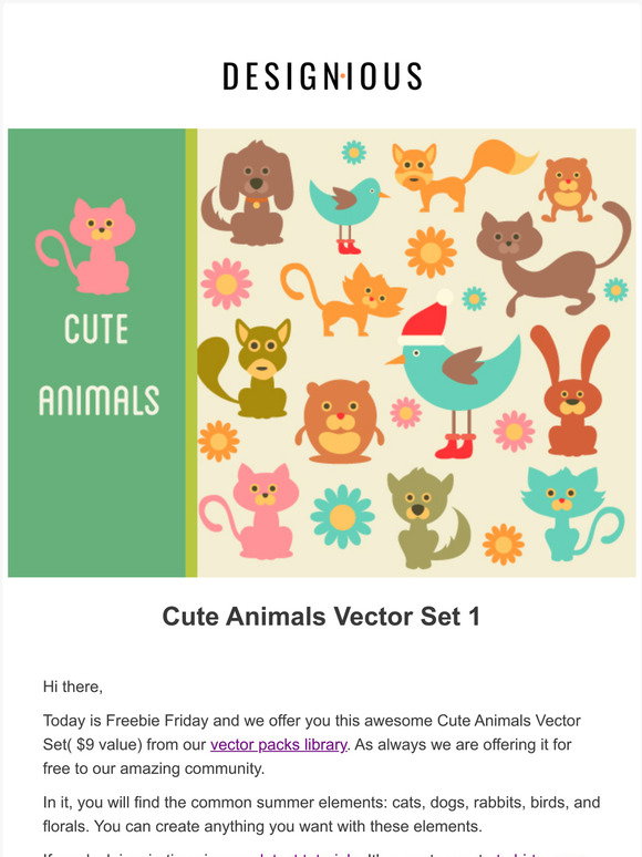 Eaststart Management: Freebie Friday: Cute Animals Vector Set 1 | Milled