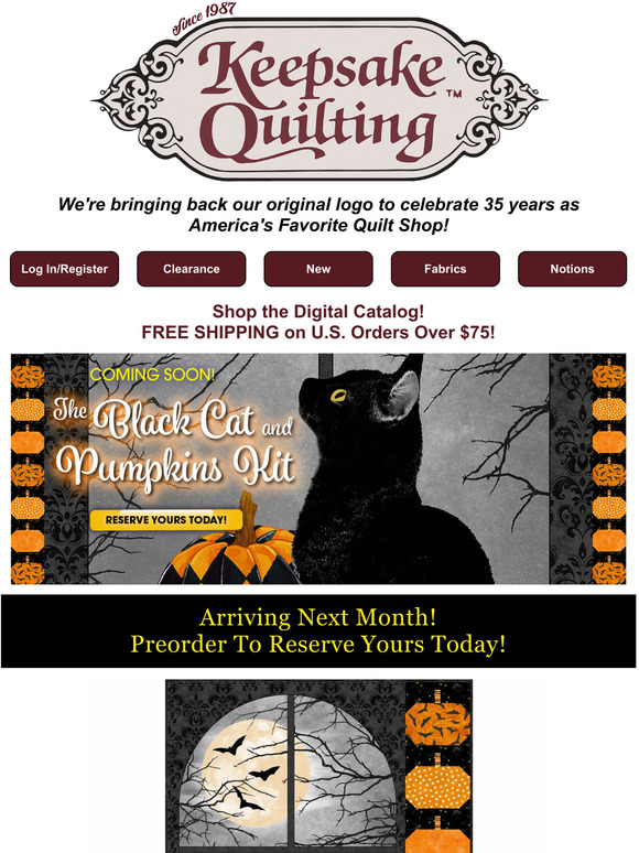 Keepsake Quilting: Black Cats and Pumpkins and Bats, Oh My! | Milled