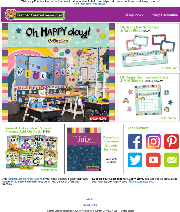 Teacher Created Resources: Check Out Our Whimsical 'Oh Happy Day ...