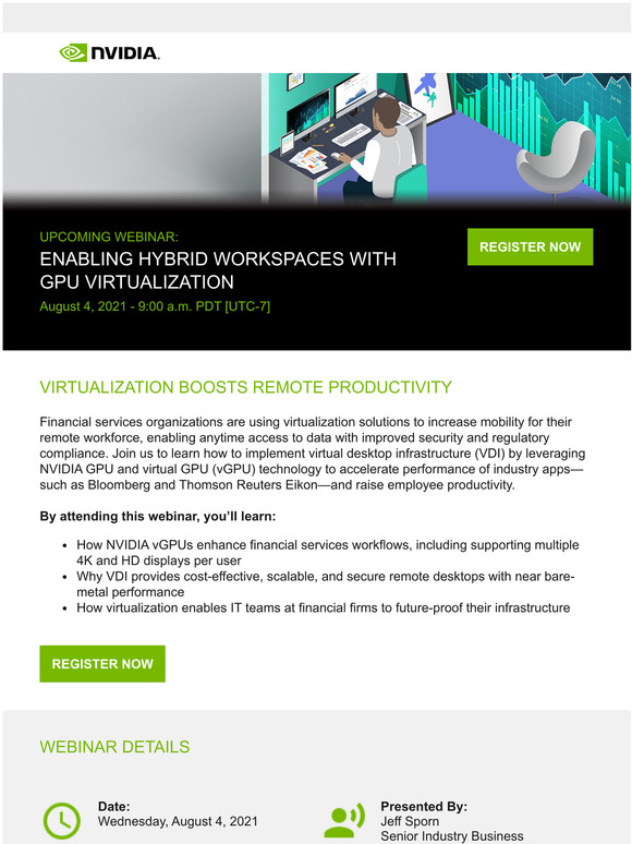 Nvidia: Register Now: Building Hybrid Workspaces in Finance | Milled