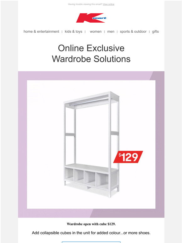 Kmart: Online Exclusive wardrobe solutions delivered to your door | Milled