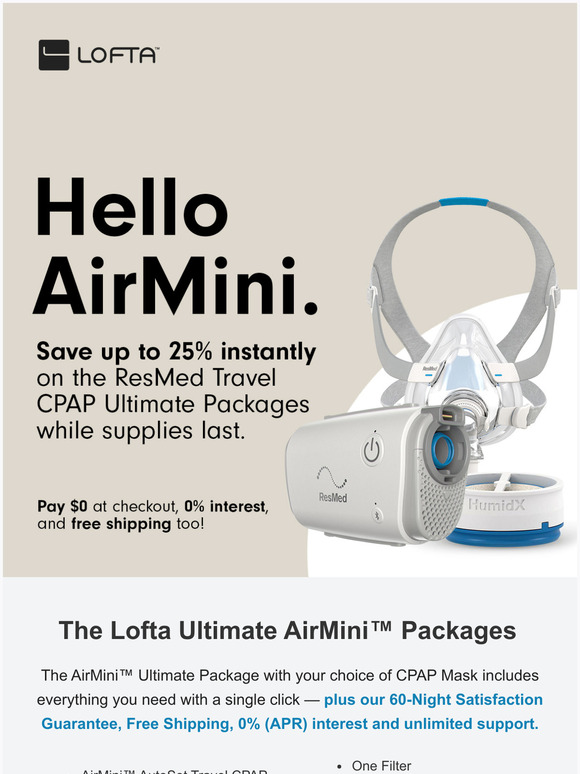 Lofta: Big AirMini Deals - ResMed AirMini Travel CPAP Ultimate Packages ...