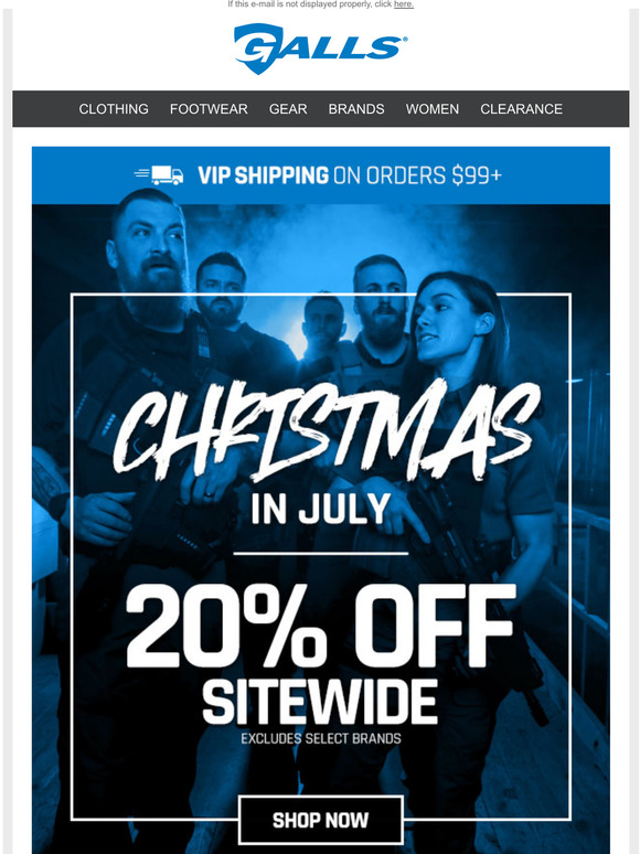 Galls: Christmas in July Special >> Sitewide Savings | Milled