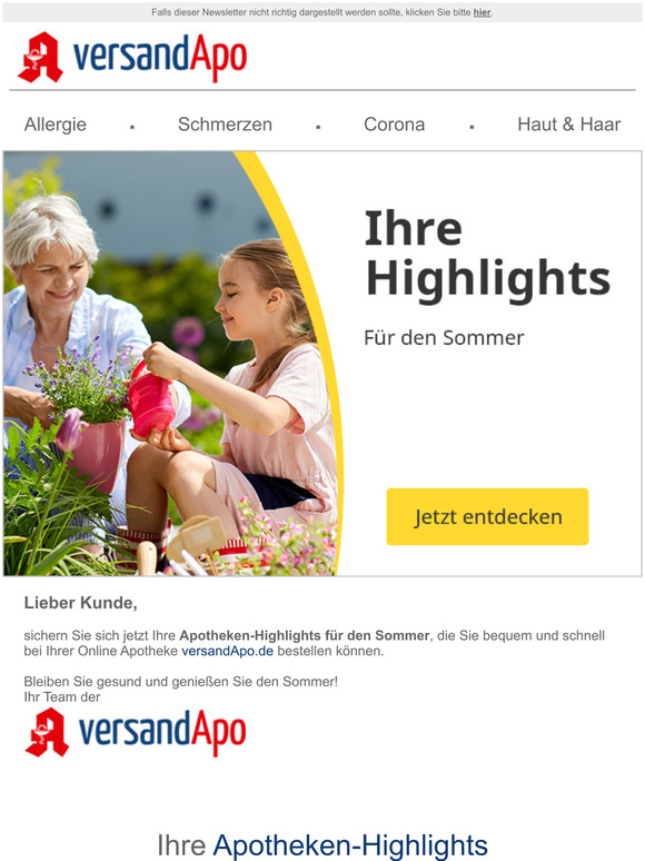 VersandApo: JETZT entdecken! Hier kommen Ihre Sommer-Highlights | Milled