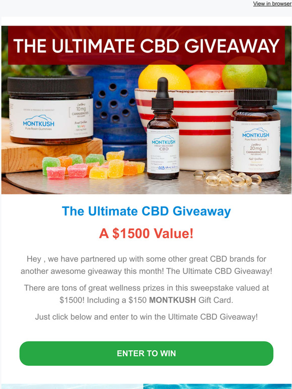 MONTKUSH Hemp: Win the $1500 value Ultimate CBD Bundle! | Milled