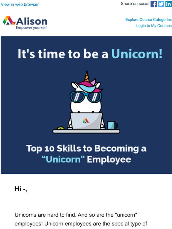 Alison: Are you a "Unicorn" employee, -? | Milled