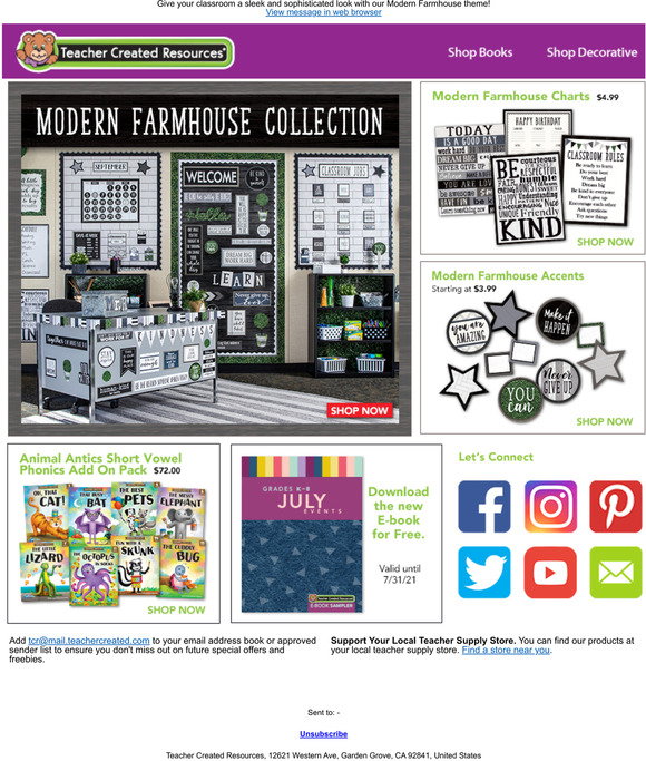 Teacher Created Resources: Our Modern Farmhouse Classroom is the Height ...