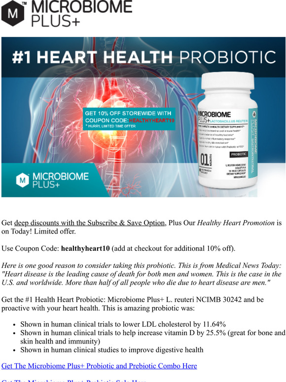 Microbiome Plus: #1 Heart Health Probiotic (coupon code inside) | Milled