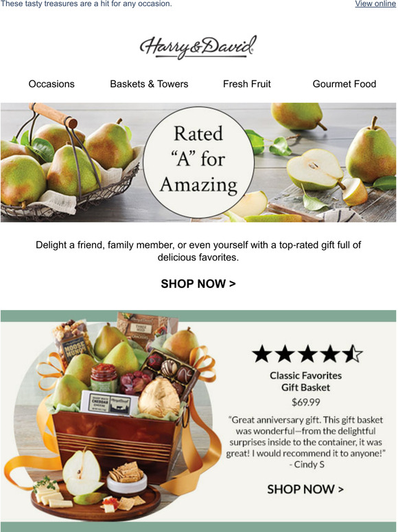 Harry & David Email Newsletters: Shop Sales, Discounts, and Coupon Codes