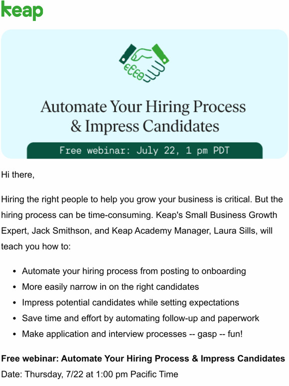 Keap: Let's automate your hiring process | Milled