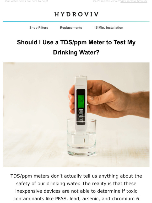 Hydroviv: Should I Use a TDS Meter To Test My Water? | Milled