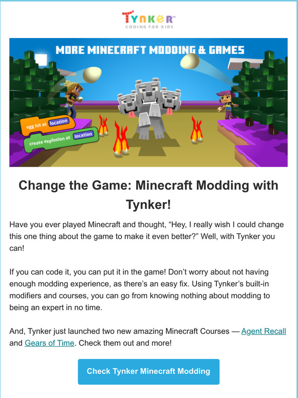Tynker: Change the Game: Minecraft Modding with Tynker! | Milled