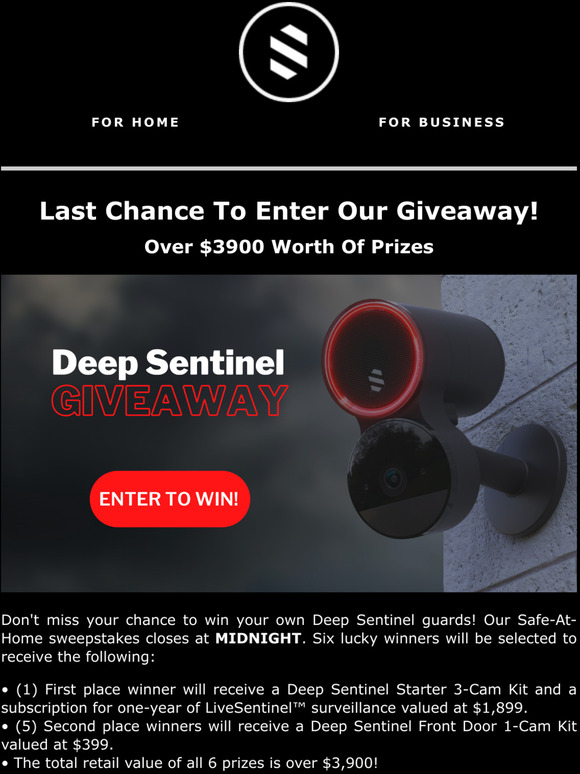 Deep Sentinel Home Security: Last chance to enter Deep Sentinel's ...