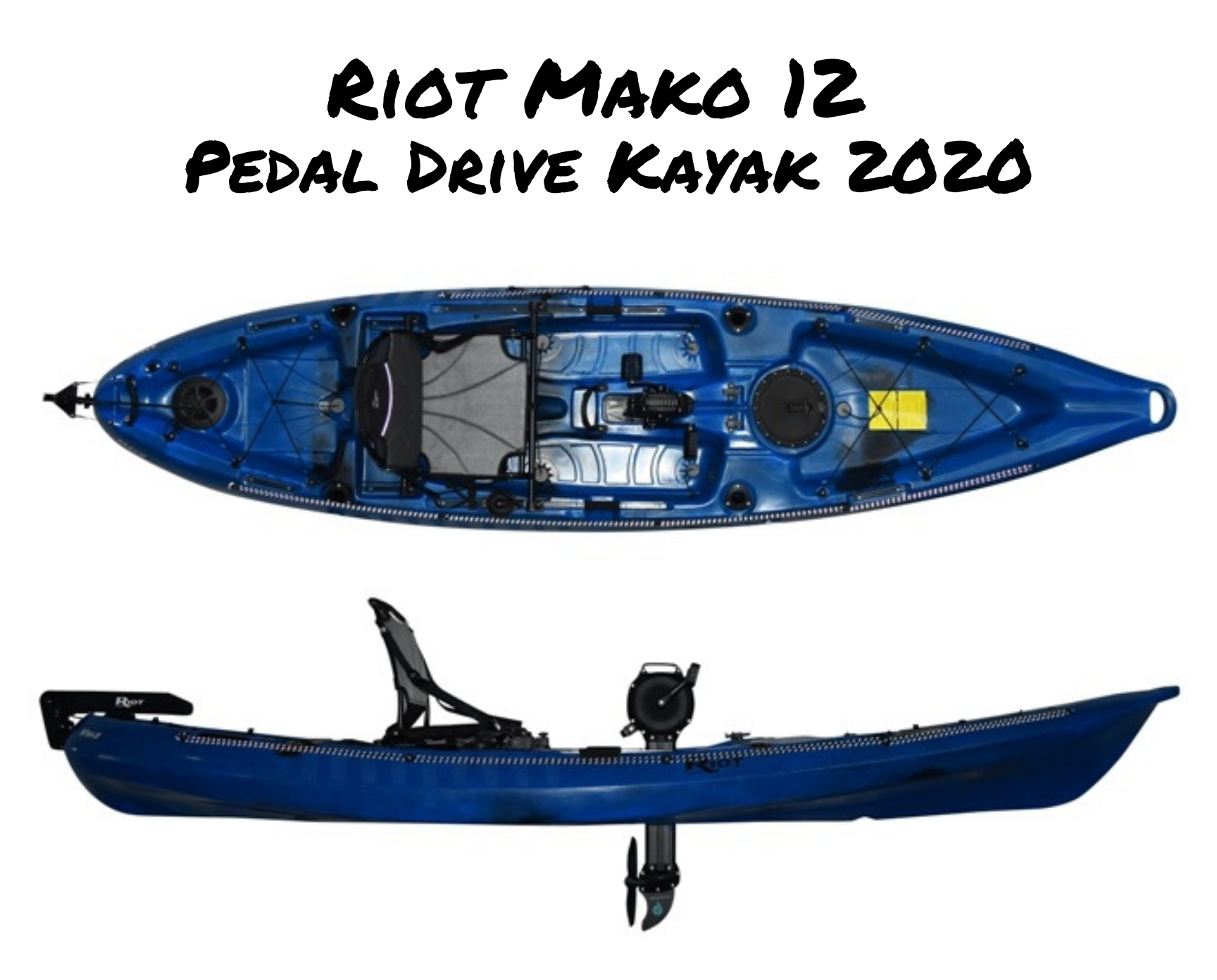 Austin Kayak: Riot Mako 12 Pedal Drive Kayak // Lightest & Simplest ...