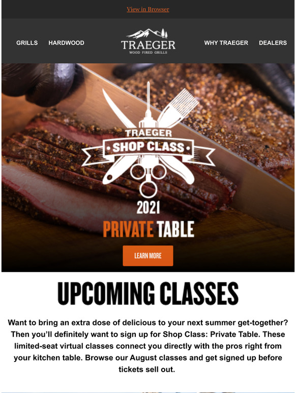 Traeger Grills: NEW Private Table Classes Added | Milled