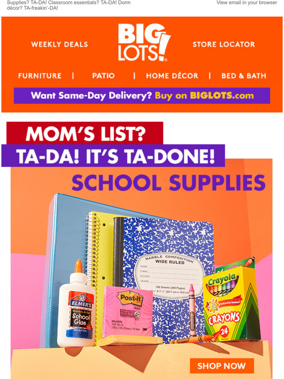 Big Lots: Turn school to-do lists into TA-DA lists! | Milled