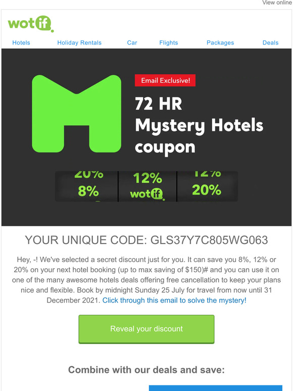 Wotif: Happy Friday (here's a COUPON) | Milled