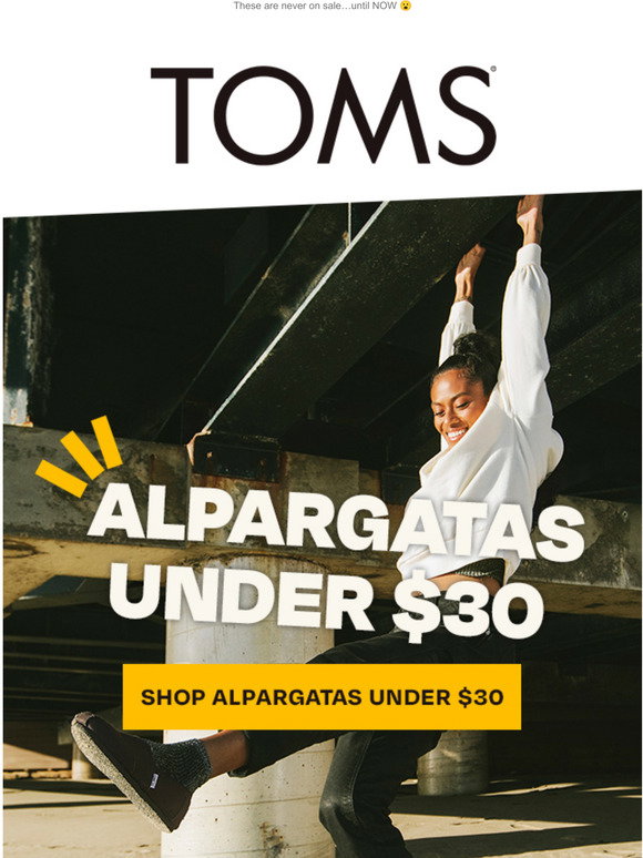 TOMS: Iconic Alpargatas UNDER $30 | Milled
