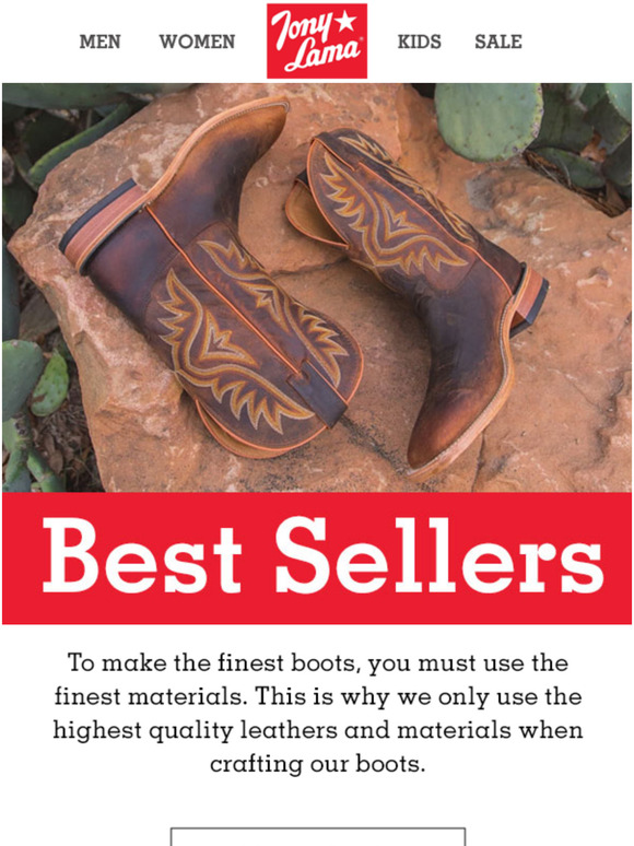 Tony Lama: Our Most Popular Styles. | Milled